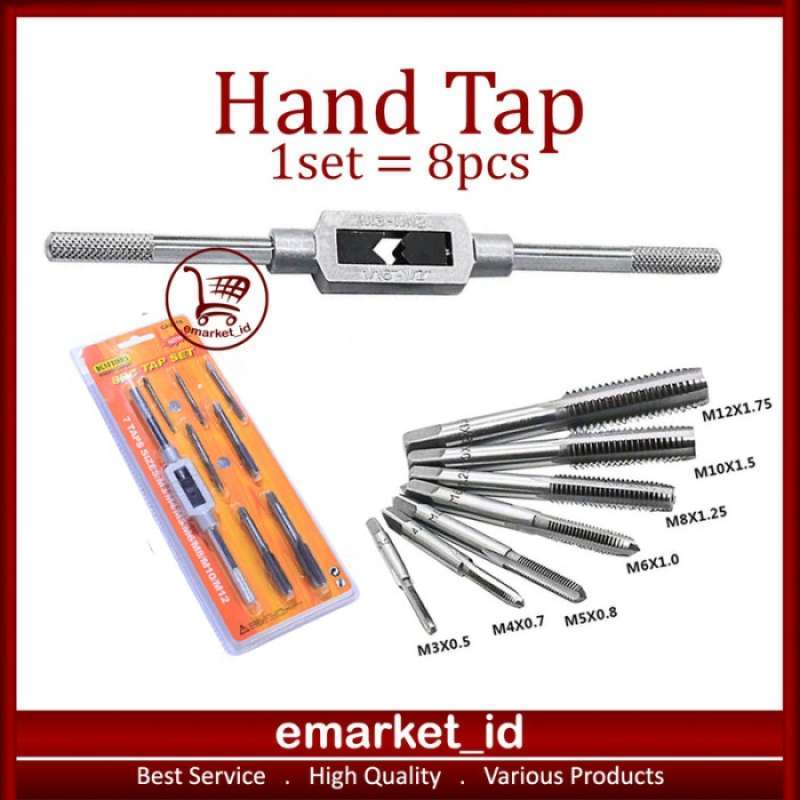 Promo Hand Tap Set 8pcs / Handtap Senai Drat / Snai Derat Ulir Baut ...