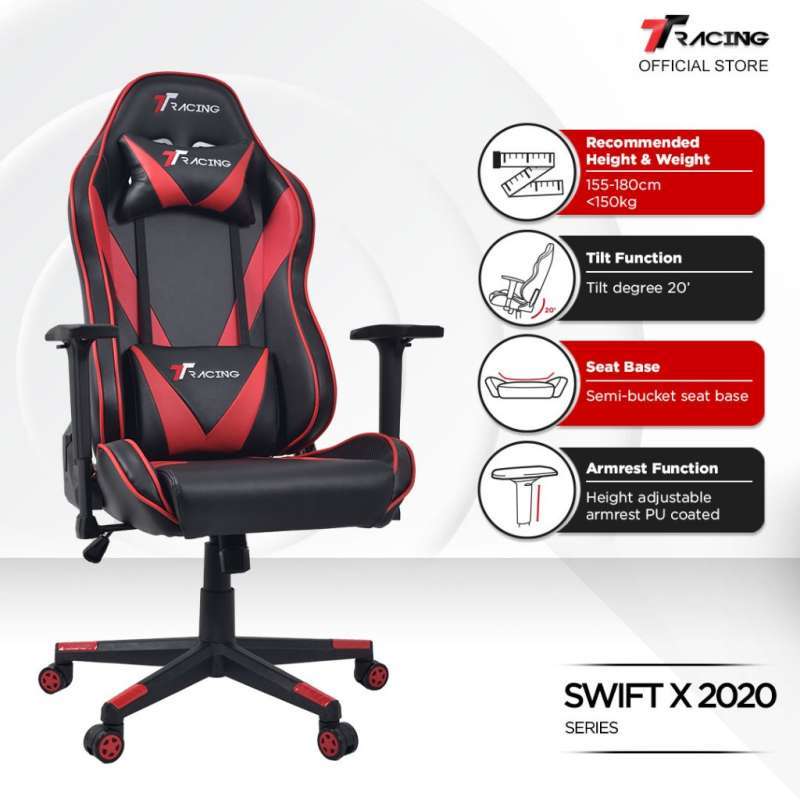 Promo Ttracing Swift X 2020 Gaming Chair Kursi Gaming - Red Diskon 5% ...