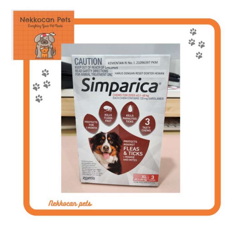 Promo simparica dog 120mg - obat kutu anjing chewabls scabies caplak ...