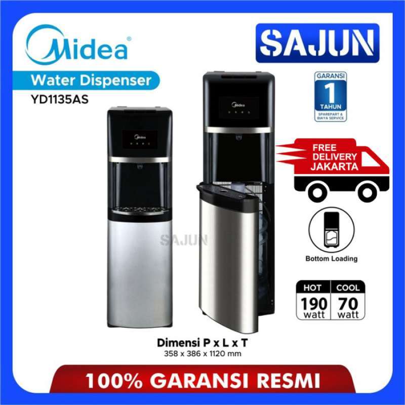 Promo Midea Dispenser Air Yd1135As Galon Bawah Low Watt- Hot - Normal ...