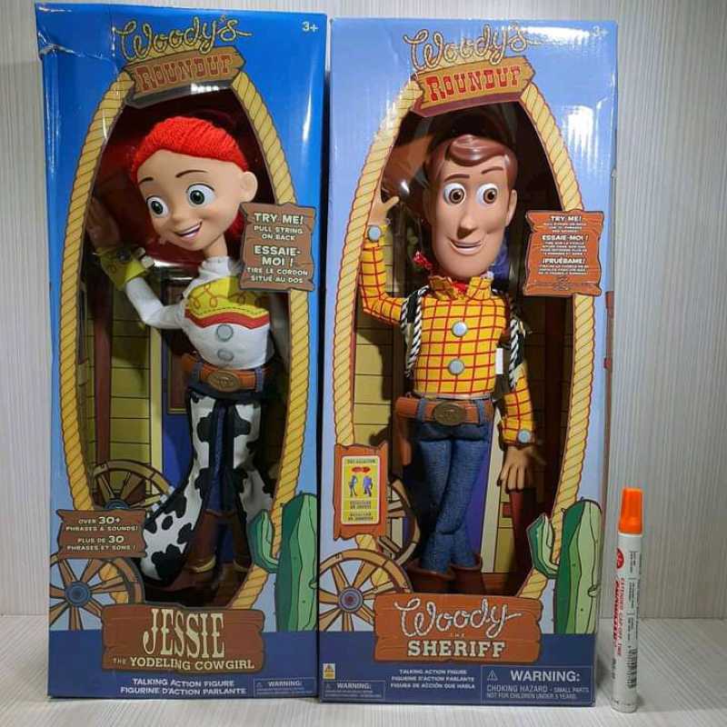 Jual mainan figure toy story talking woody / jessie bahan kain bisa ...