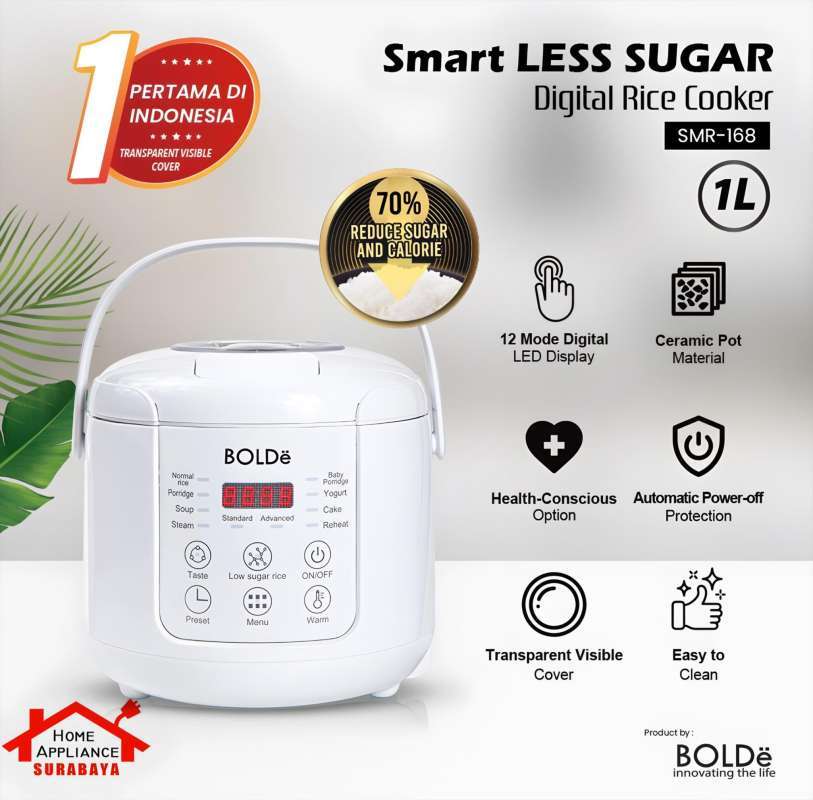 Jual BOLDe SMART Rice Cooker Digital - Magic Com Less Sugar 1 Liter SMR ...