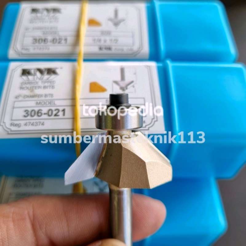 Promo MATA ROUTER KAYU ROUTER CHAMFER BIT 1/4 X 12,7MM X 45 DERAJAT 306 ...