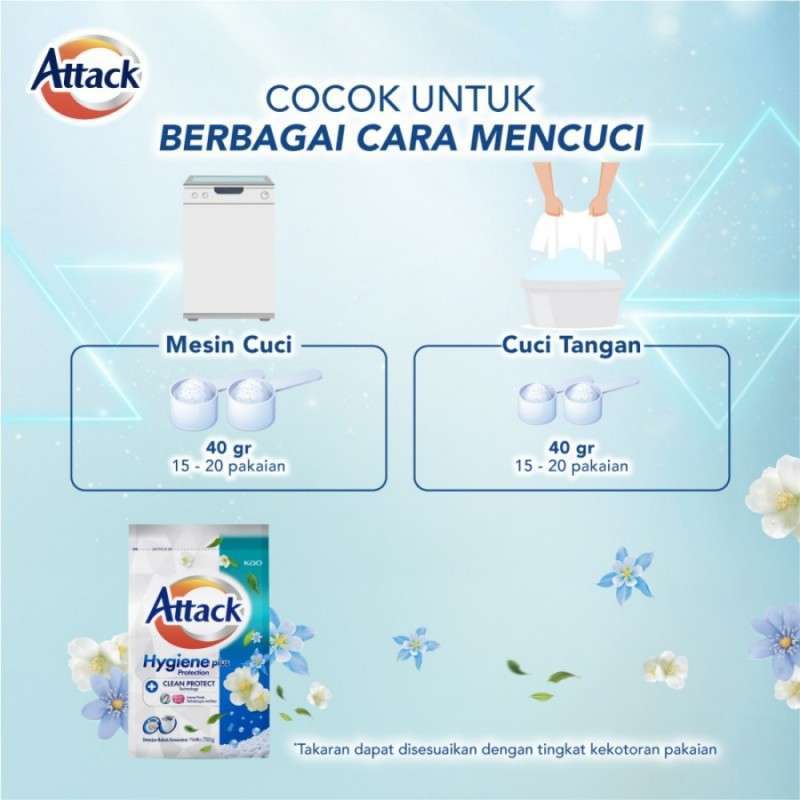Jual Attack Powder Detergent Hygiene Plus Protection Deterjen Bubuk 750 Gr Di Seller Babyzania ...