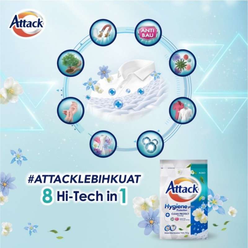Jual Attack Powder Detergent Hygiene Plus Protection Deterjen Bubuk 750 ...