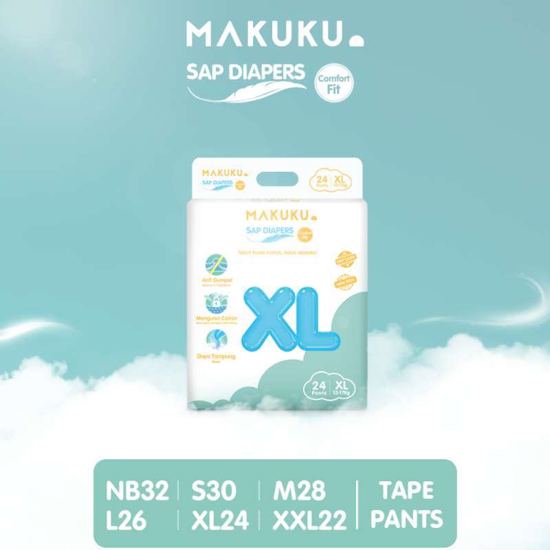 Promo Pampers [1 Pack] MAKUKU SAP Diapers Comfort Fit Mini NB/S/M/L/XL ...