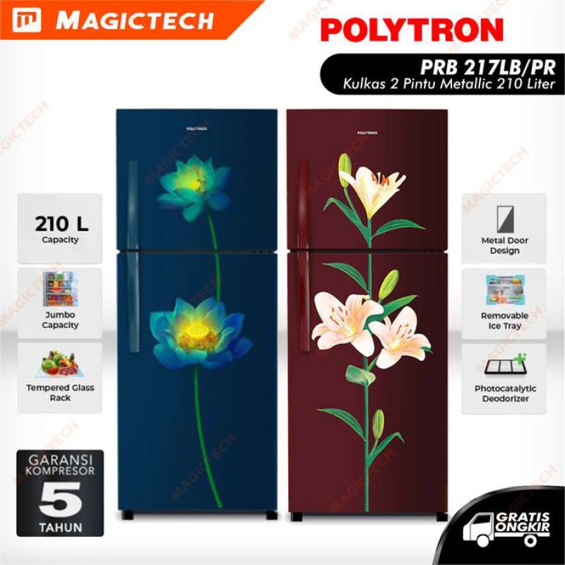 Jual KULKAS POLYTRON 2 PINTU PRB 217 BEAUTY METAL DOOR 210L di Seller ...