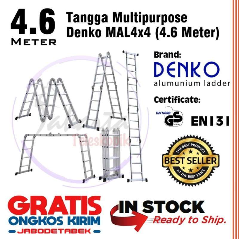 Promo Tangga Lipat Multipurpose 4.6 M Alumunium Multi Purpose Denko 4,6 ...