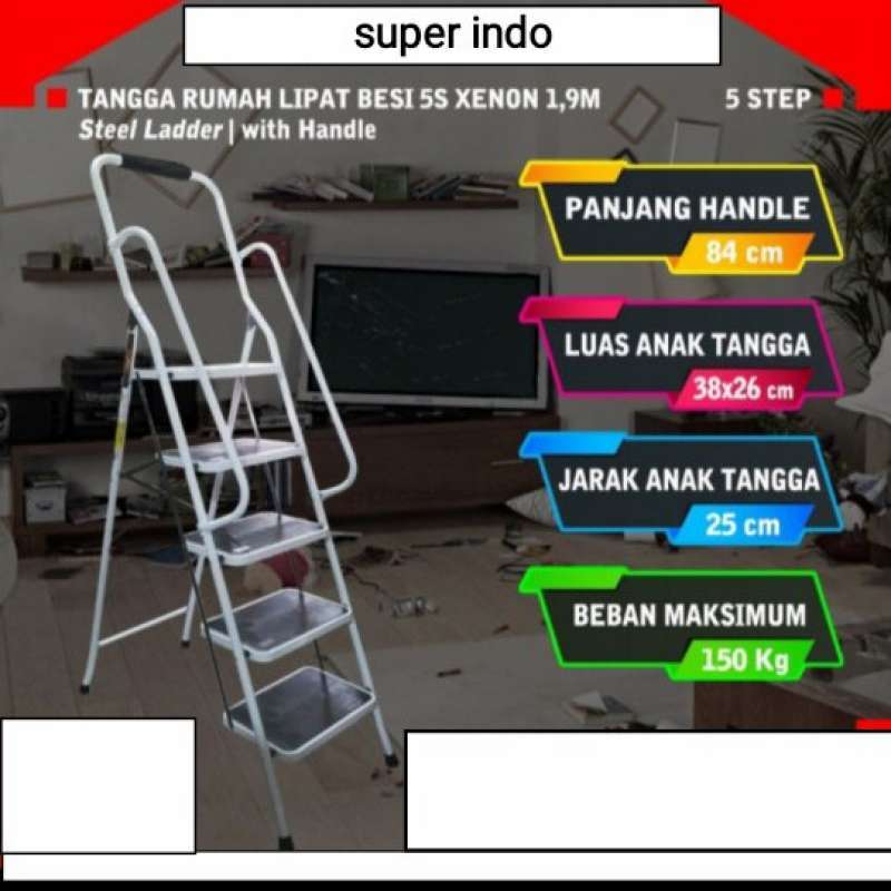 Promo Tangga Lipat Besi Step 5 Step Ladder Holder Tangga Rumah Diskon ...