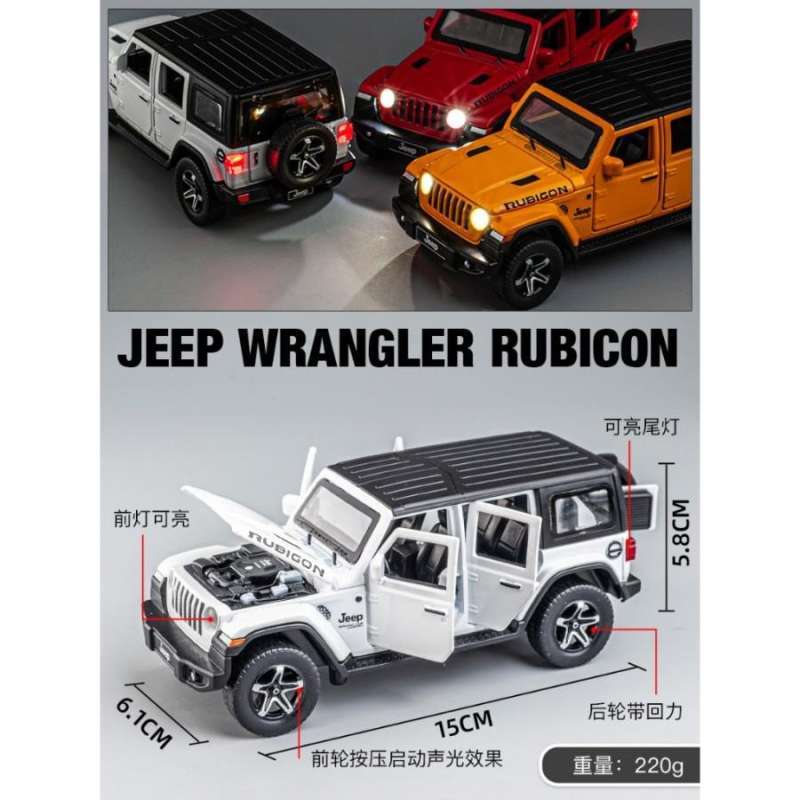 Jual DIECAST JEEP RUBICON SKALA 1:32 WRANGLER LENGKAP DENGAN BOX AKRILIK - Rubicon Red+Box di ...