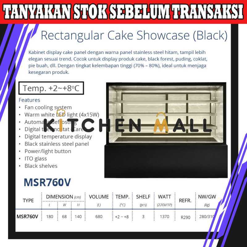 Jual Gea MSR760V Rectangular Cake Showcase Black / Pemajang & Pendingin ...