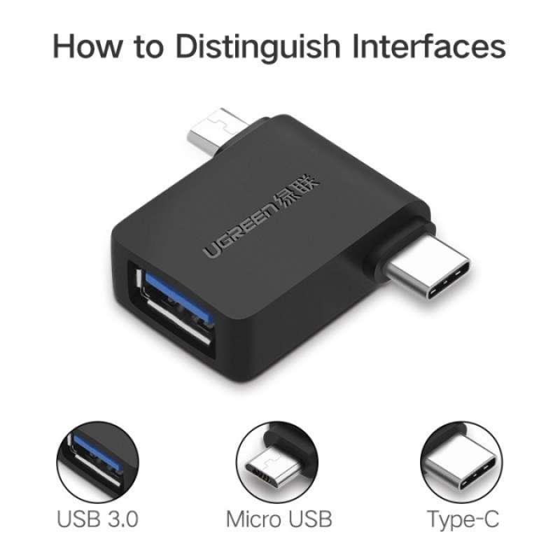 Promo UGREEN 2IN1 USB 3.0 OTG ADAPTER CONVERTER TIPE-C MICRO MULTI ...