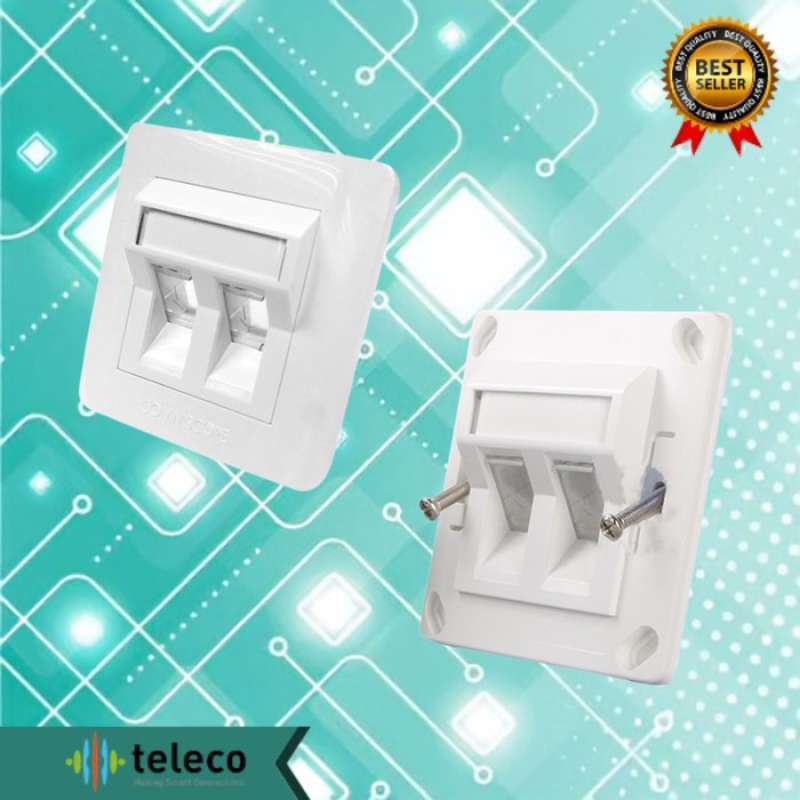 Promo Faceplate Kit Dual Port 2 Hole RJ45 RJ11 Modular Jack AMP ...