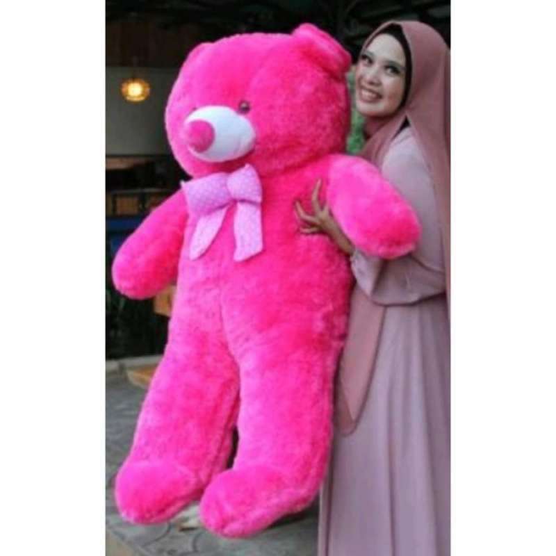 Promo boneka teddy bear jumbo 2 Meter super besar doll - Cream, 70 cm ...