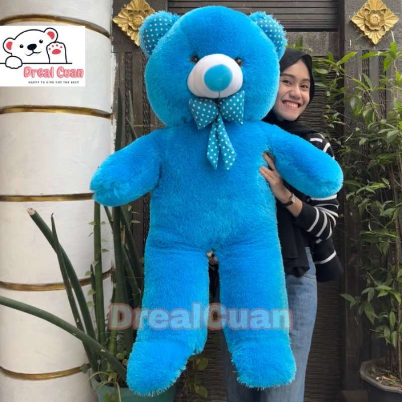 Promo Boneka Teddy Bear Beruang Besar Jumbo 1 Meter Biru blue Termurah ...
