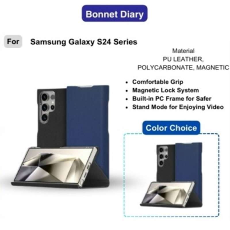 Promo Case Samsung S24 Ultra Plus ARAREE Bonnet Diary Stand Flip Folio ...