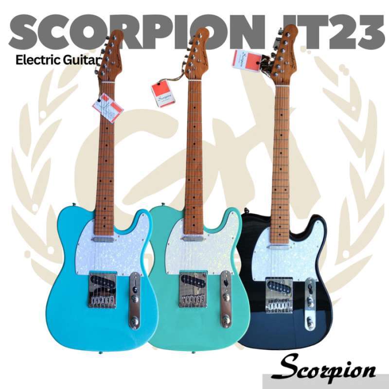 Jual Scorpion Jt23 Black Jaguar Series Electric Guitar Gitar Listrik ...