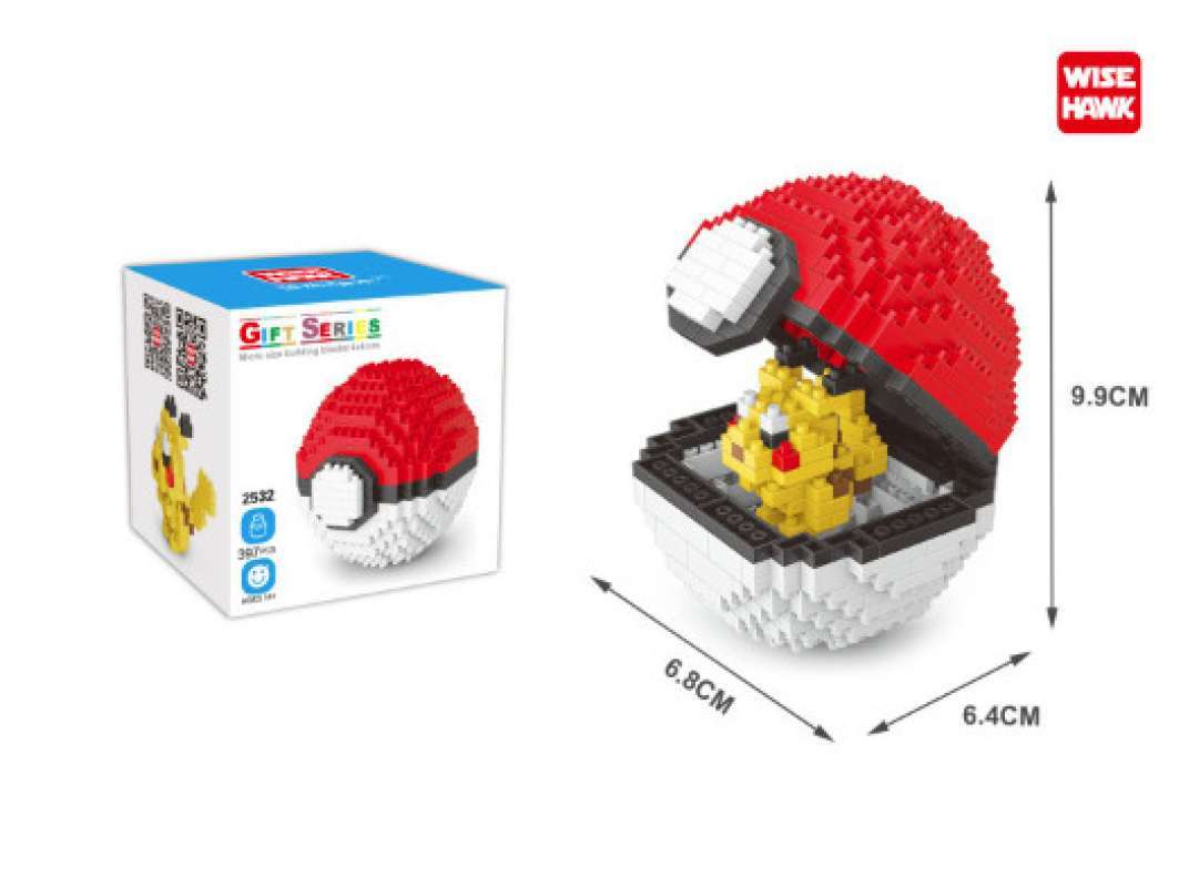 Promo Mini Nano Block Pokemon Pokeball Figure Mainan Wisehawk Anak ...