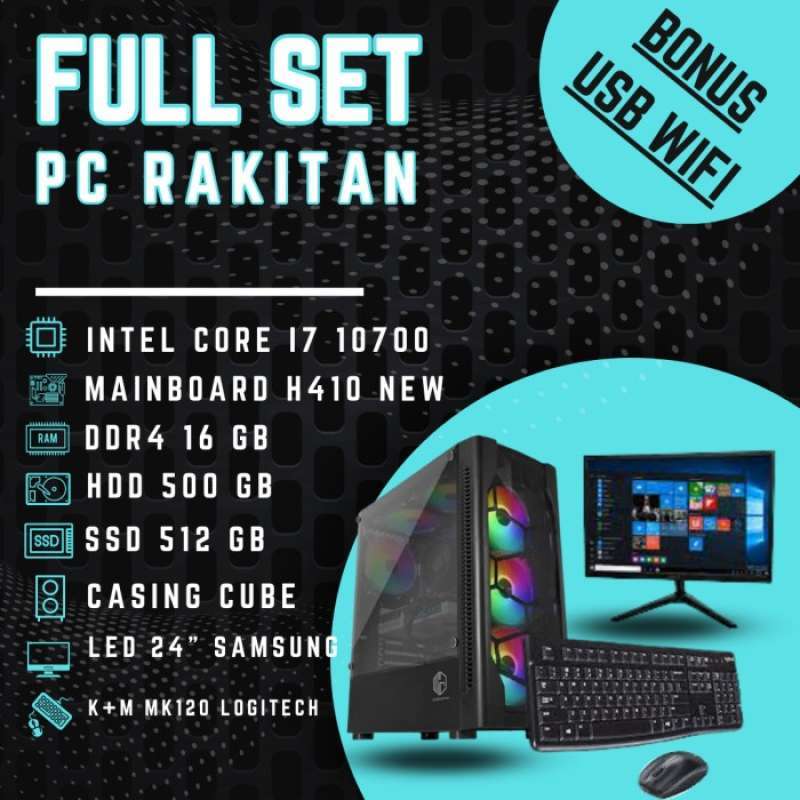 Promo Paket Komputer Pc Rakitan Core I7 10700 Ram 16gb Ssd 512gb Hdd ...