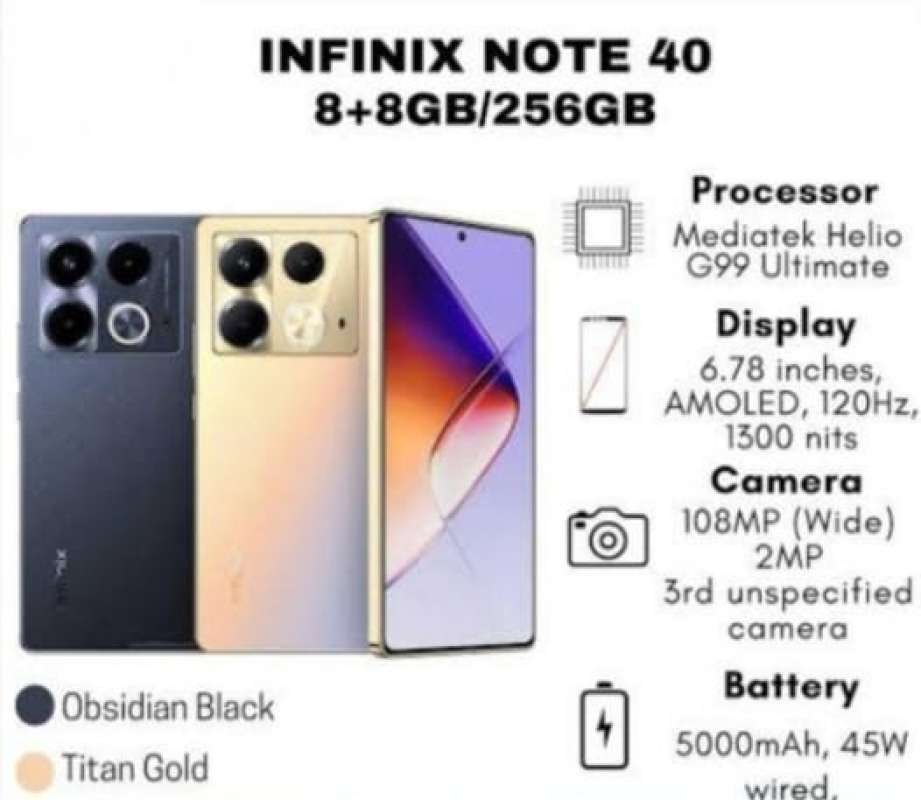 Jual Infinix Medan Note 40 Spesifikasi Original, Murah & Diskon Harga ...