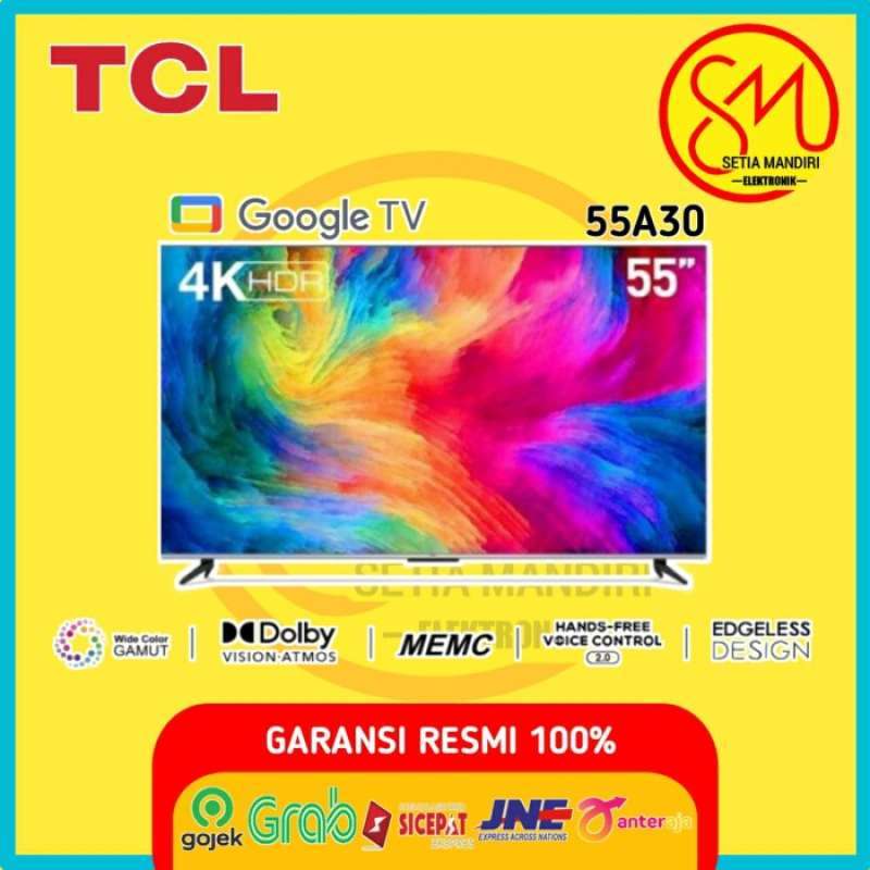 Promo Tcl 55a30 Smart Android Tv Led 55 Inch Uhd 4k Google Tv Digital Dolby - Tv + W3 Diskon 2% ...