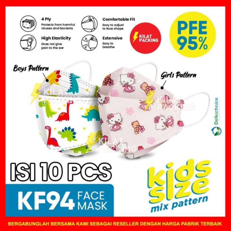 Promo Kf94 Mask Korea / Kf94 4 Ply / Masker Anak Motif Lucu Isi 10 Pcs ...