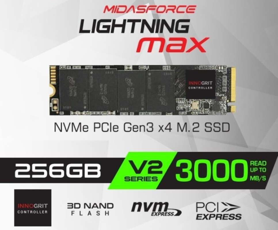 Promo Midasforce Lightning Ssd 256gb I 512gb I 1tb V2 M.2 Nvme Pcie Gen3 Diskon 23% Di Seller ...