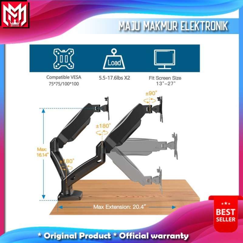 Promo Nb F160 Bracket Dual Monitor Tv North Bayou Plus Tray Laptop Ev ...