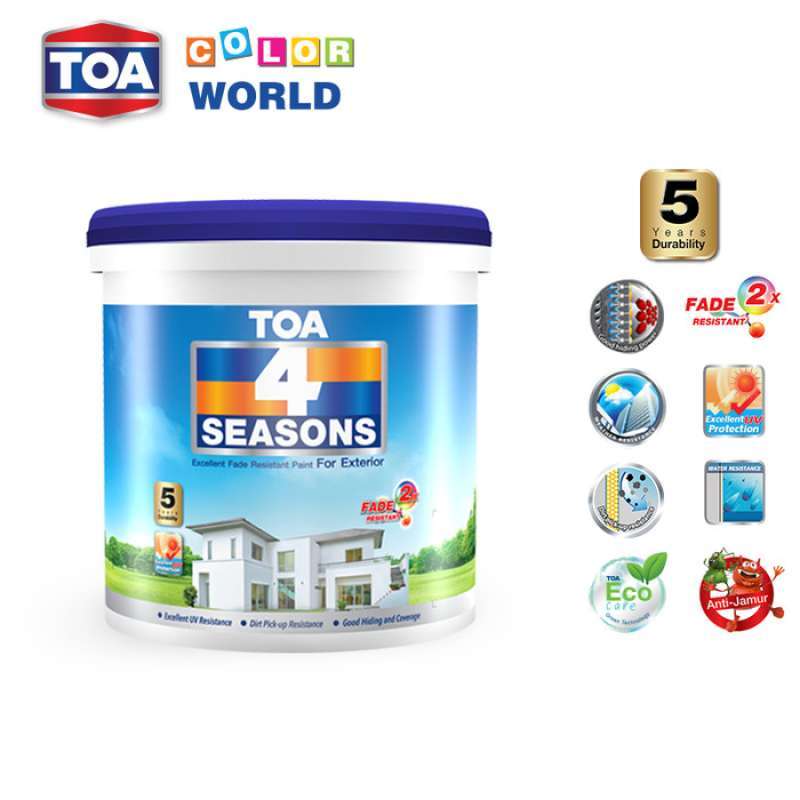 Promo Cat Tembok Toa 4 Season Exterior 20 Liter Brilliant White Diskon ...