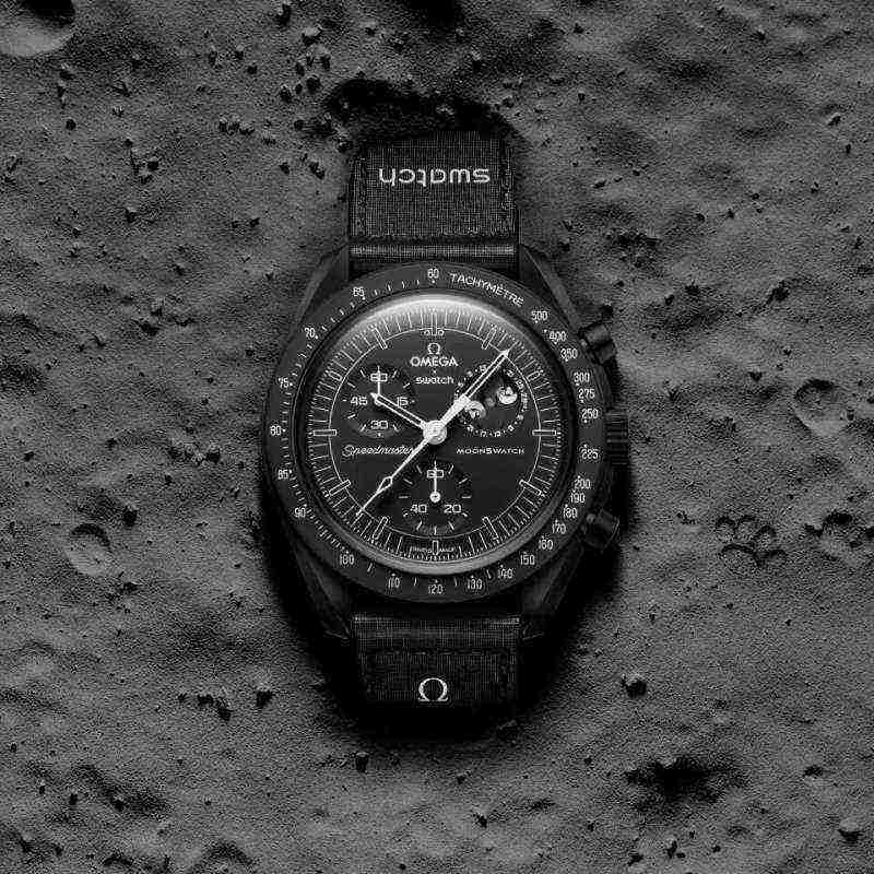 Jual Swatch X Omega Mission To The Moonphase New Moon Black Snoopy Di ...