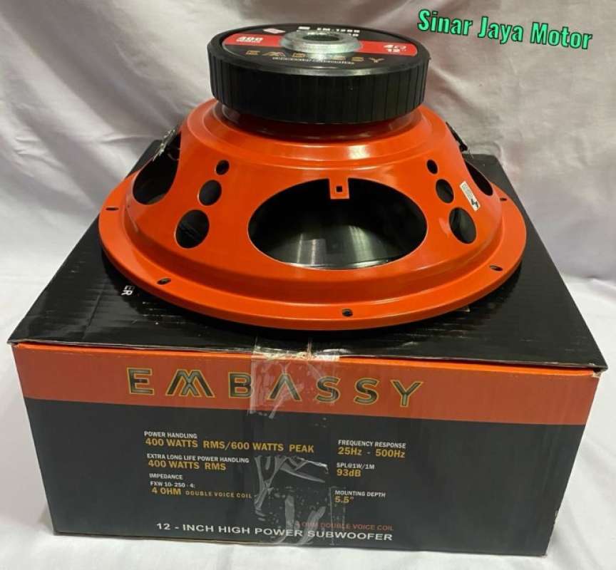 Jual Subwoofer Embassy 12 Inch Em 1289 Double Coil Magnet Besar Max ...