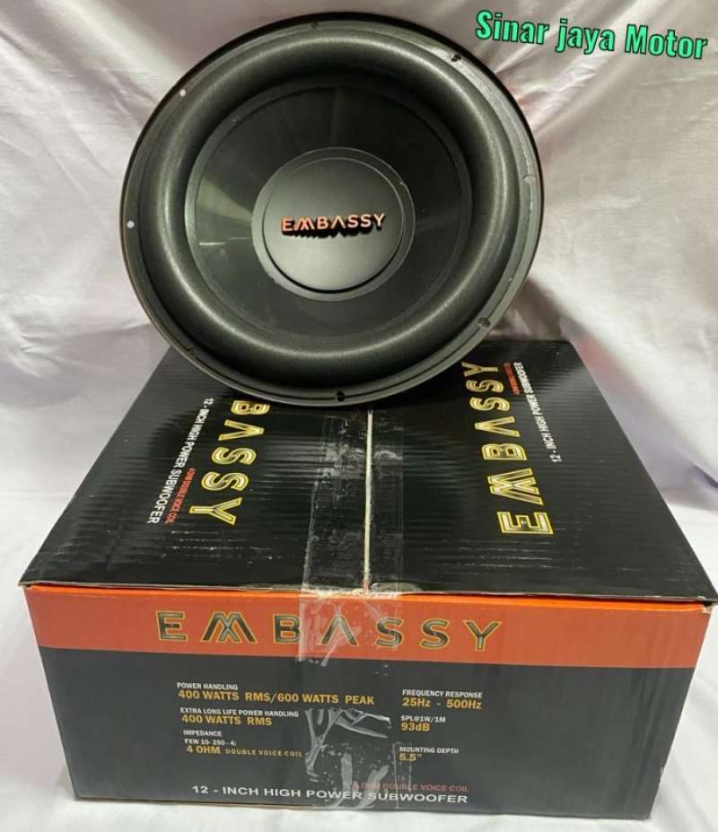 Jual Subwoofer Embassy 12 Inch Em 1289 Double Coil Magnet Besar Max ...