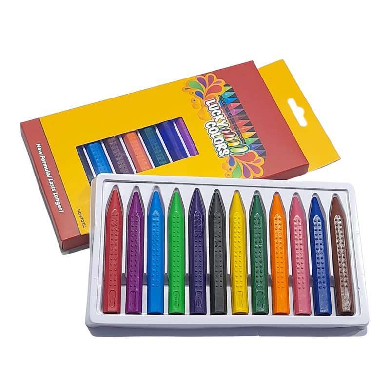 Jual Triangle Crayon 12 Colour / Krayon Segitiga / Plastic Crayon Lab ...