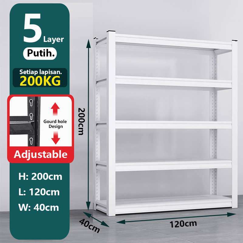 Promo Rm Tahan Beban 1000kg Rak Besi Rak Besi Siku - Putih-5l120*40 ...