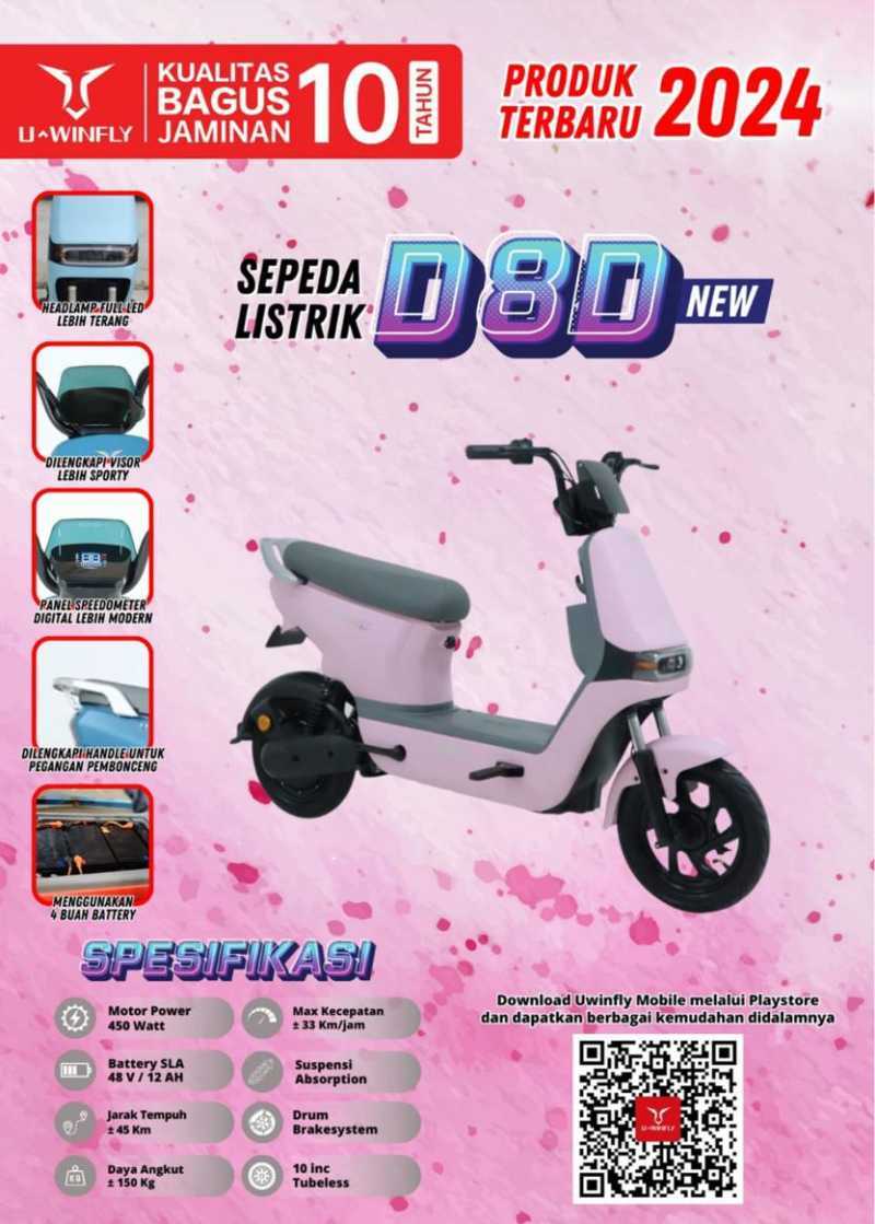 Jual Sepeda Listrik Uwinfly D8d New 2024 - Biru Muda Di Seller U-winfly ...
