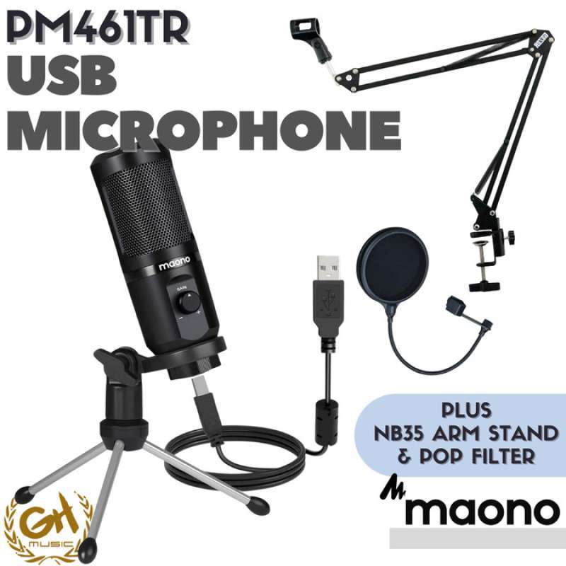 Promo Maono Au-pm461tr Usb Microphone Plus - Nb35+pop Filter Diskon 50% ...