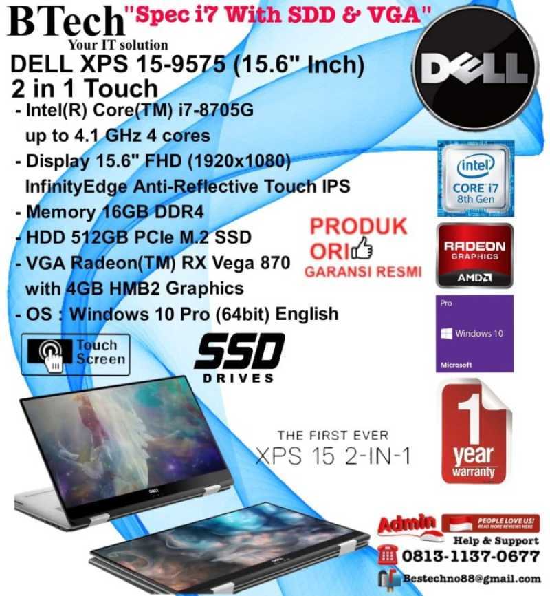 Promo Dell Xps 15 9575 2 In 1 Touch/16gb/512gb Ssd/vga Amd Rx 870/win ...