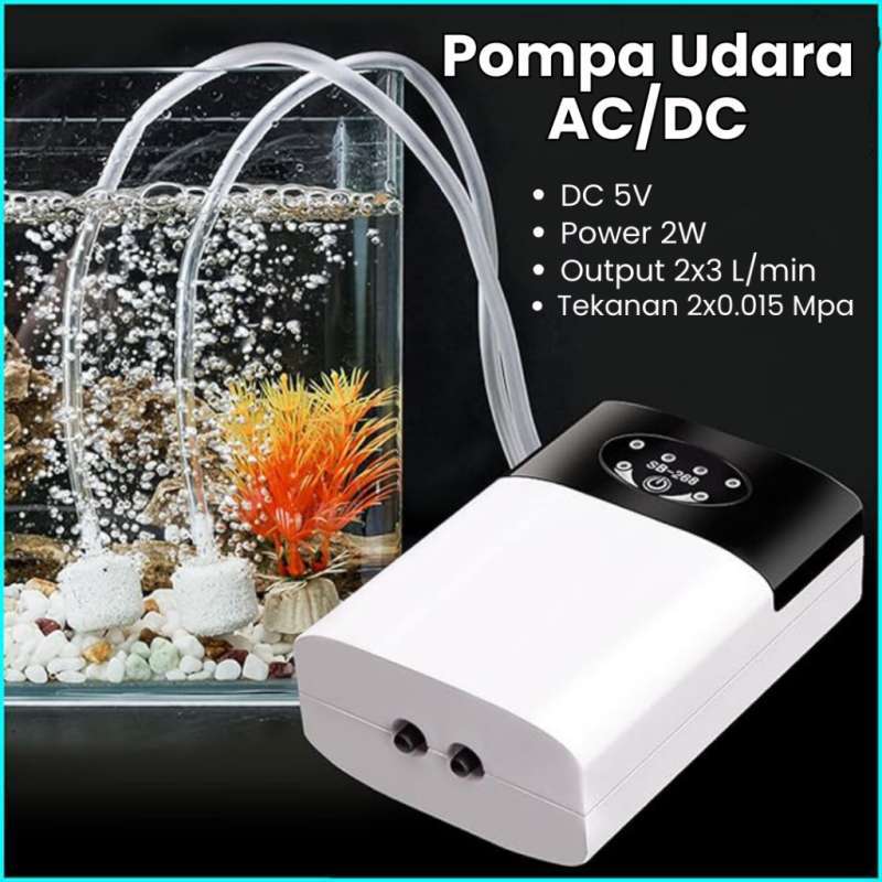 Jual Pompa Udara Ac/dc Pompa Aerator Sobo Mini Air Pump Ac Dc 2 Watt ...