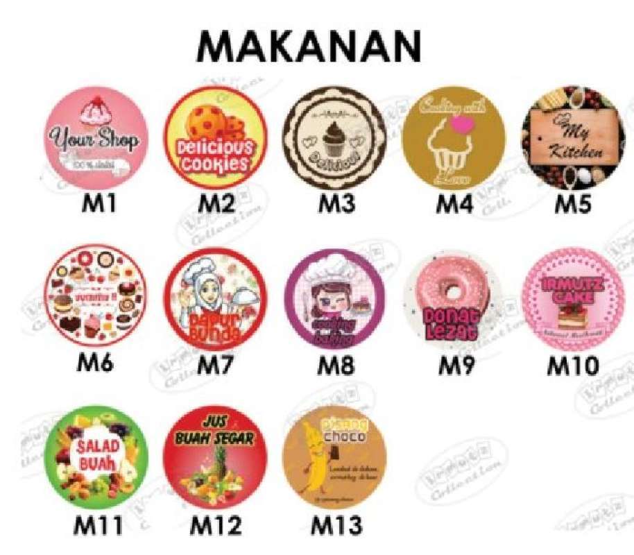 Jual Stiker Label Makanan Bulat Untuk Produk Atau Souvenir Pernikahan ...