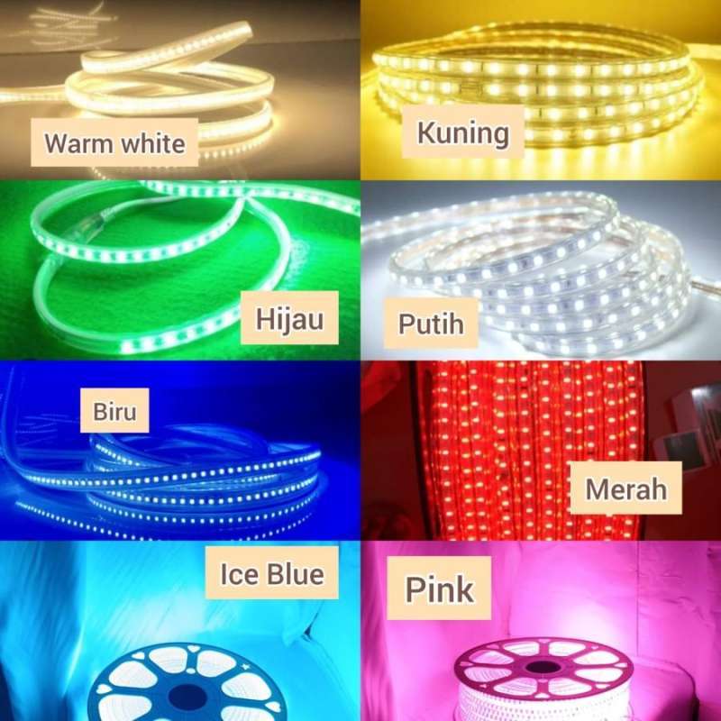 Jual Lampu Selang Led Strip 2835 120lp 1 Roll 100 Meter Ac 220v - Putih ...