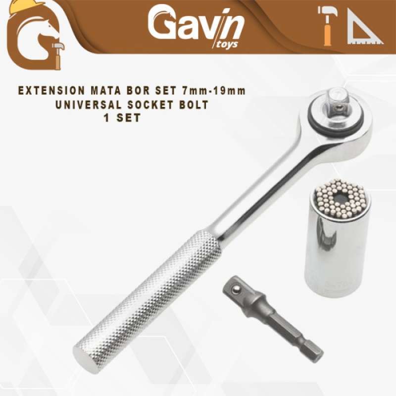 Jual Gator Grip Set 1/4 Socket Bolt Baut 7-19mm Kepala Kunci Pas Di ...