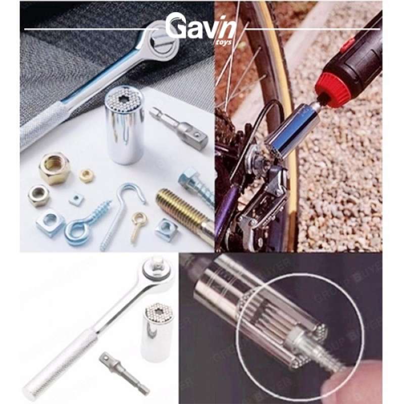 Jual Gator Grip Set 1/4 Socket Bolt Baut 7-19mm Kepala Kunci Pas Di ...