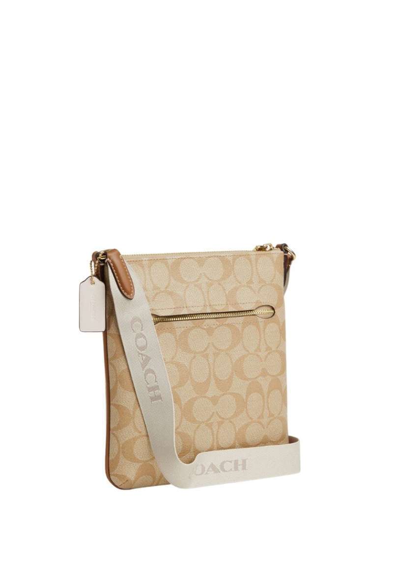 Promo Coach Mini Rowan File Bag In Signature Canvas With Stripe Chalk ...