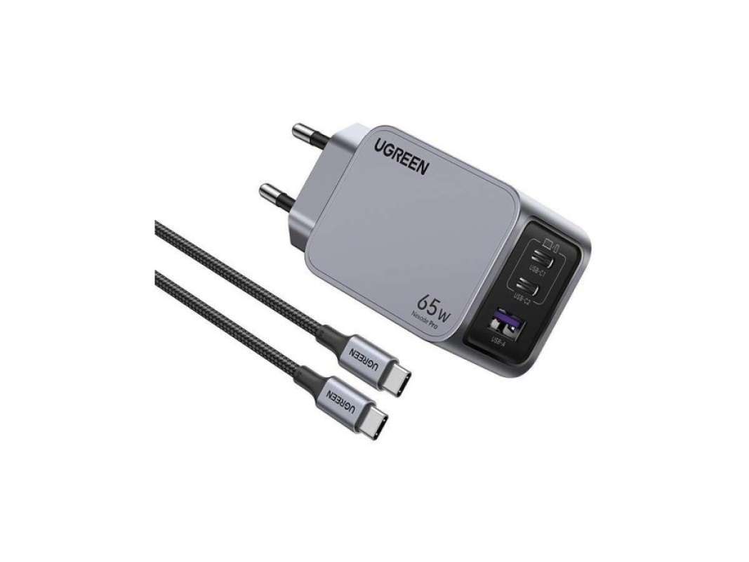 Jual Gan Charger Ugreen Nexode 65w Pro + Kabel Usb C- Gray (25871) Di ...