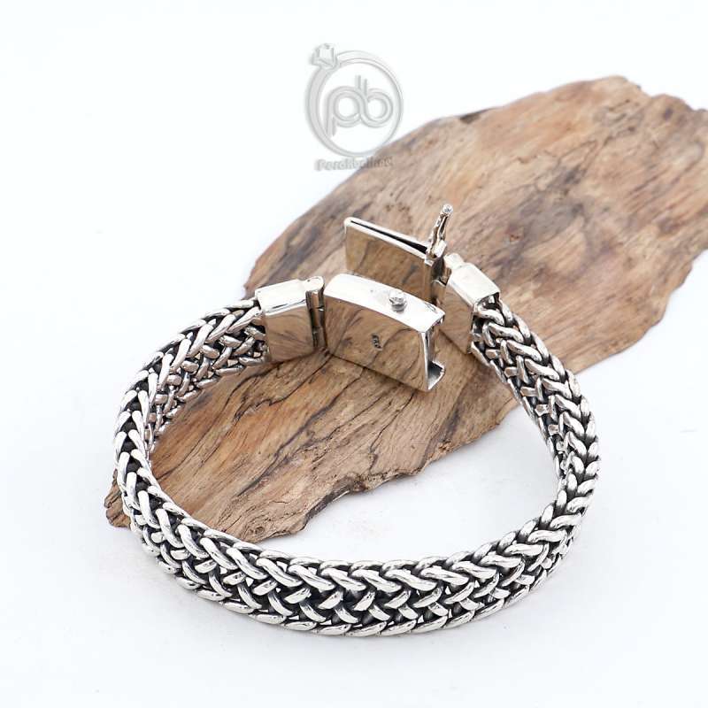 Jual Gelang Pria Perak Bali Asli Silver 925 Jalin Thailand Wildorio ...