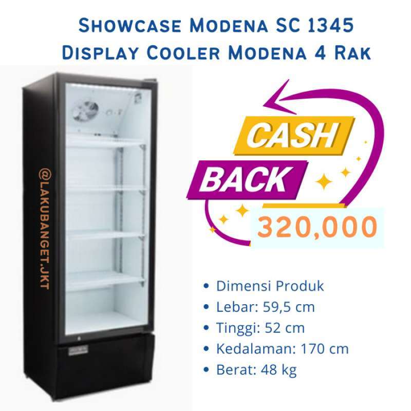 Promo Kulkas Showcase Modena Sc 1345 Display Cooler Modena 4 Rak Free ...