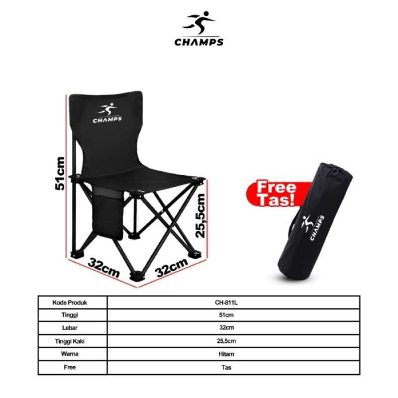 Promo Champs Kursi Lipat Outdoor Portable Ch-811,ch812,ch-813 Diskon 23% Di Seller Melodiya ...