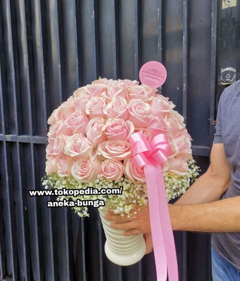 Promo Bunga Rangkaian Fresh Pink Soft Bunga Ulang Tahun Anniversary Mewah Diskon 23% Di Seller ...