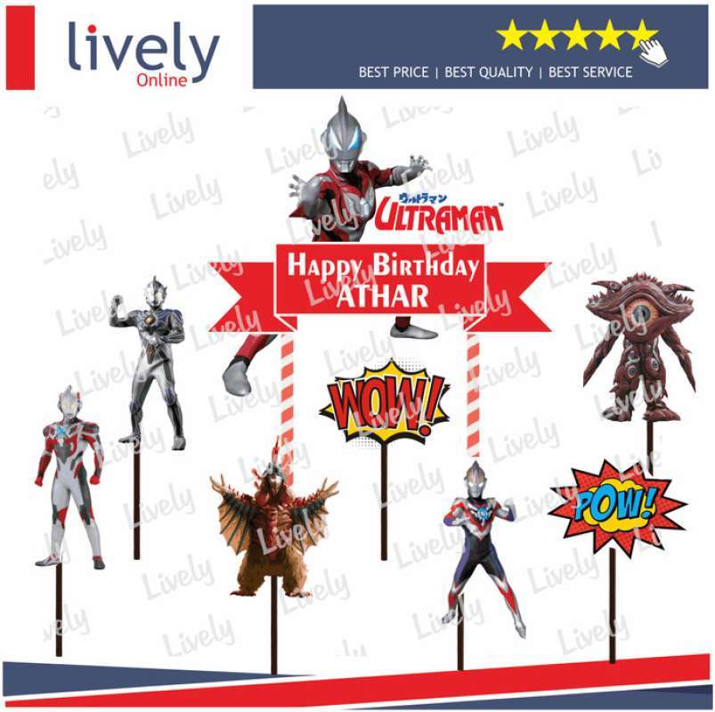 Promo Topper Hbd Happy Birthday Nama Hiasan Cake Ultraman 01 Set Diskon ...
