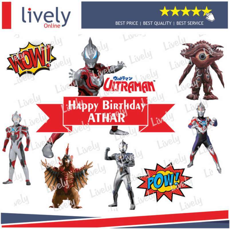 Promo Topper Hbd Happy Birthday Nama Hiasan Cake Ultraman 01 Set Diskon ...